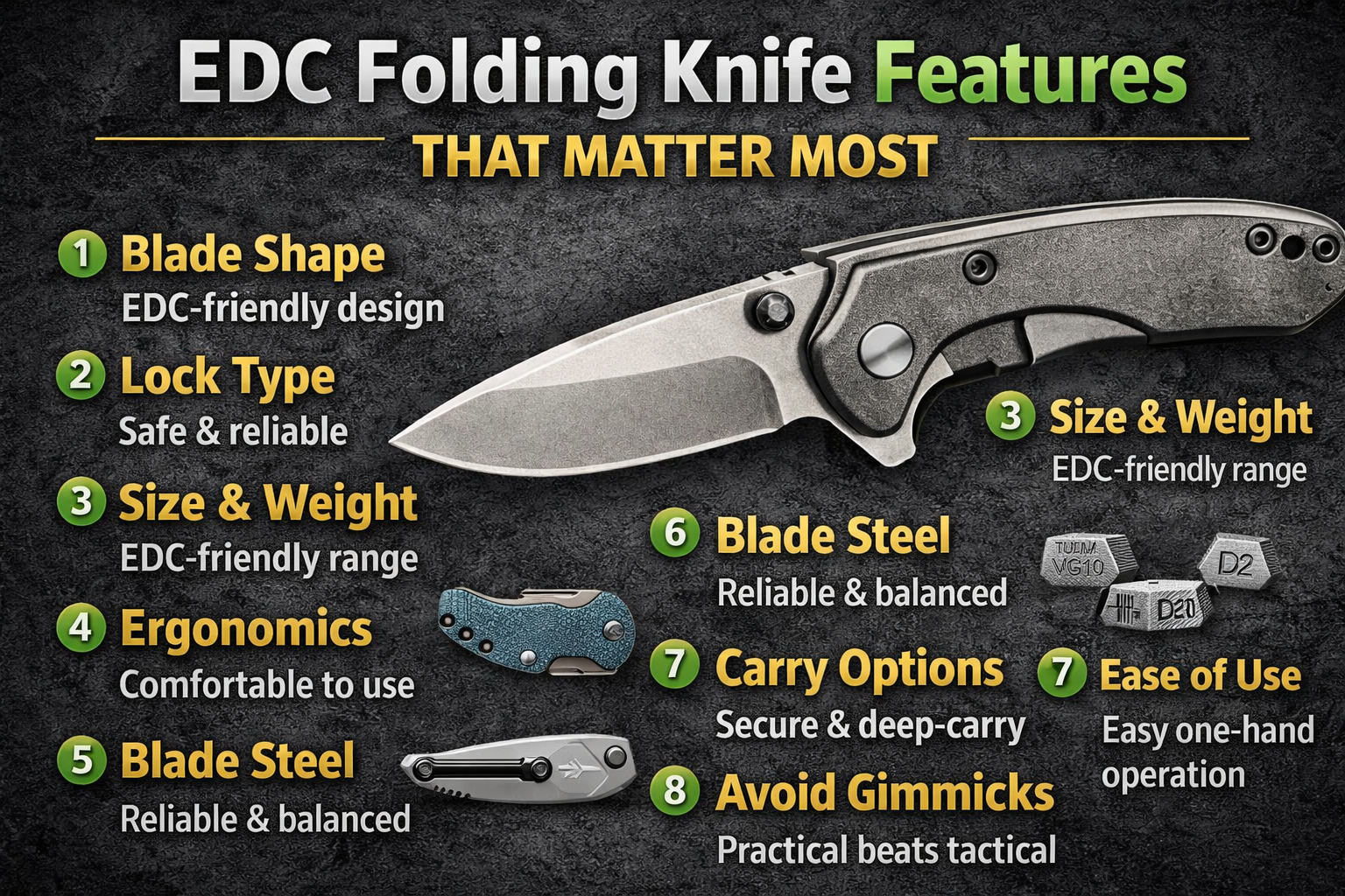 EDC Folding Knife Features That Matter Most (What to Look For)